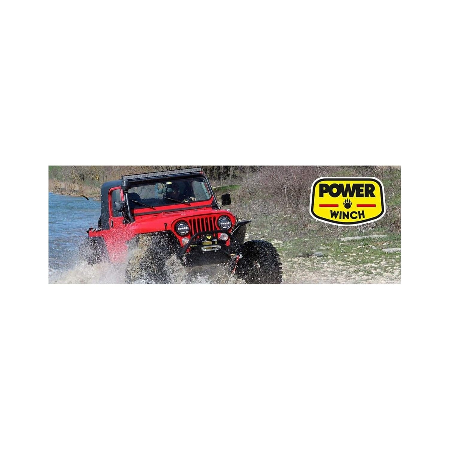 Power Winch 13500 lb Sentetik Halatlı Off-Road 4x4 Elektrikli Vinç 12V